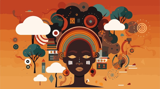 Premium Vector | Native african child's innocence in illustration Premium Vector | Native african child's innocence in illustration