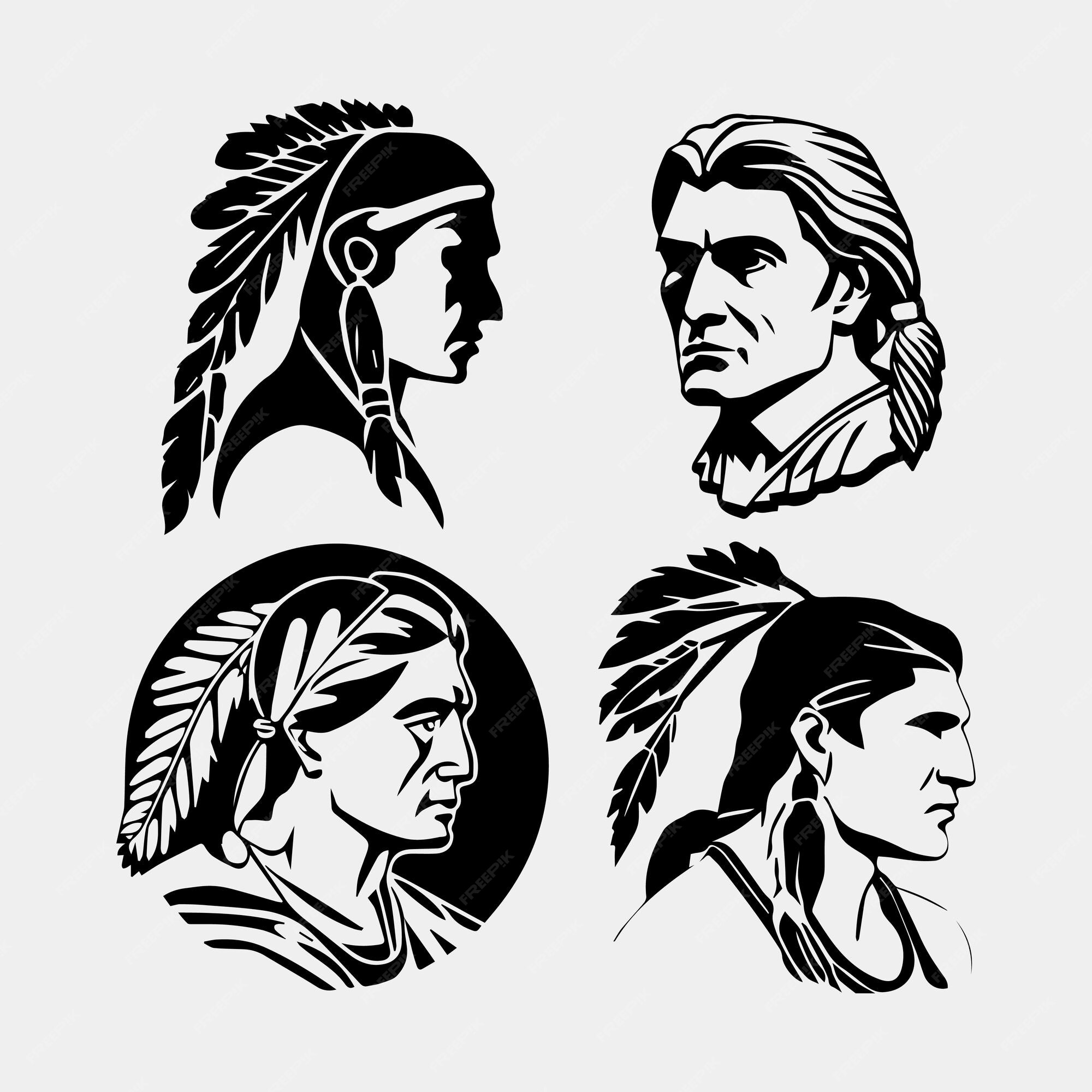 Premium Vector | Native american indian face for logo or amblem vector ... Premium Vector | Native american indian face for logo or amblem vector ...
