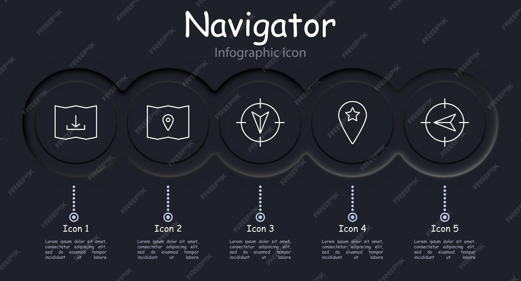 Premium Vector Navigator Set Icon B Location Pointer Mark Pointer Tip Map Cross Infographic Up