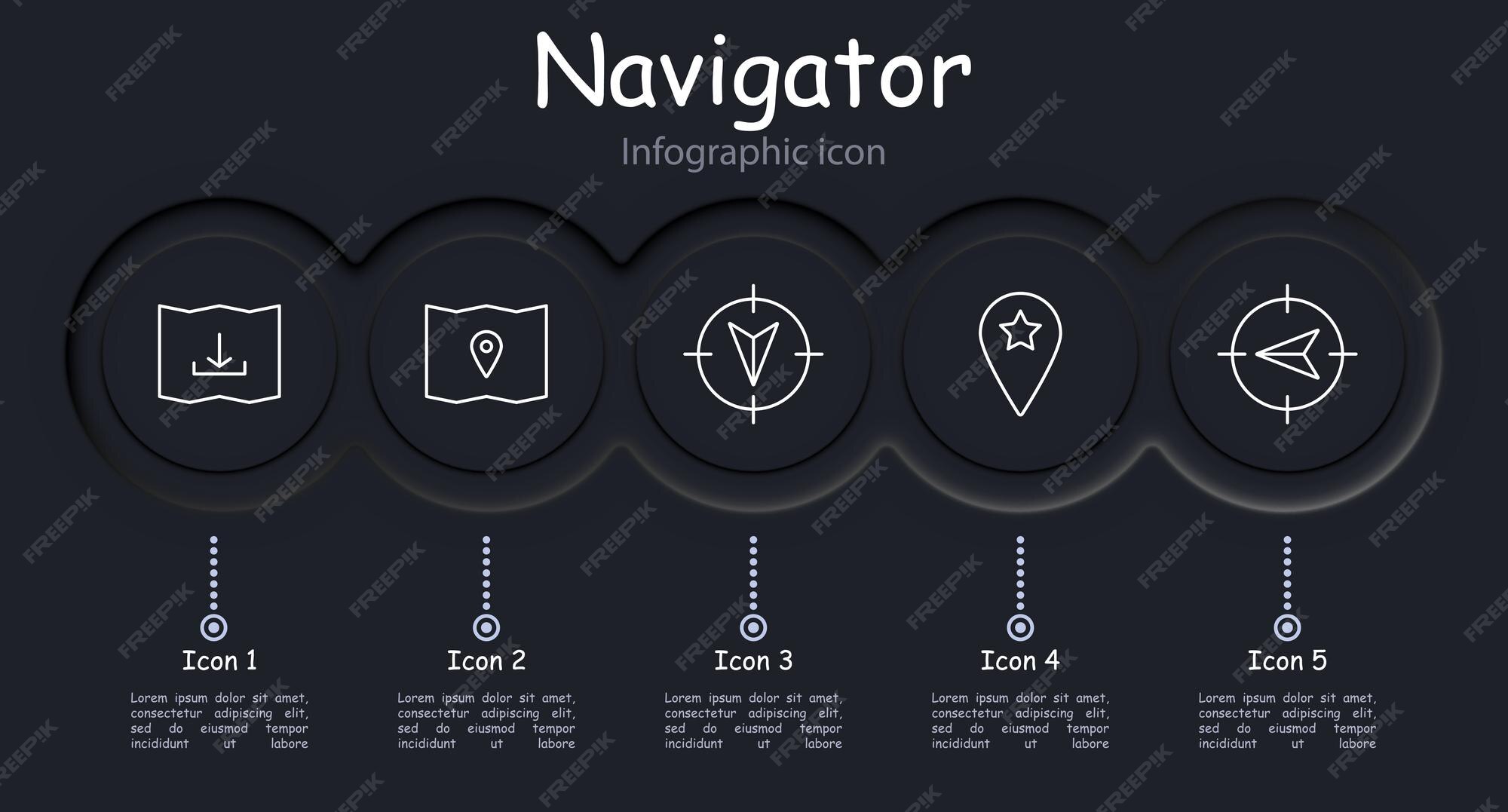 Premium Vector | Navigator set icon B location pointer mark pointer tip map cross infographic up ...