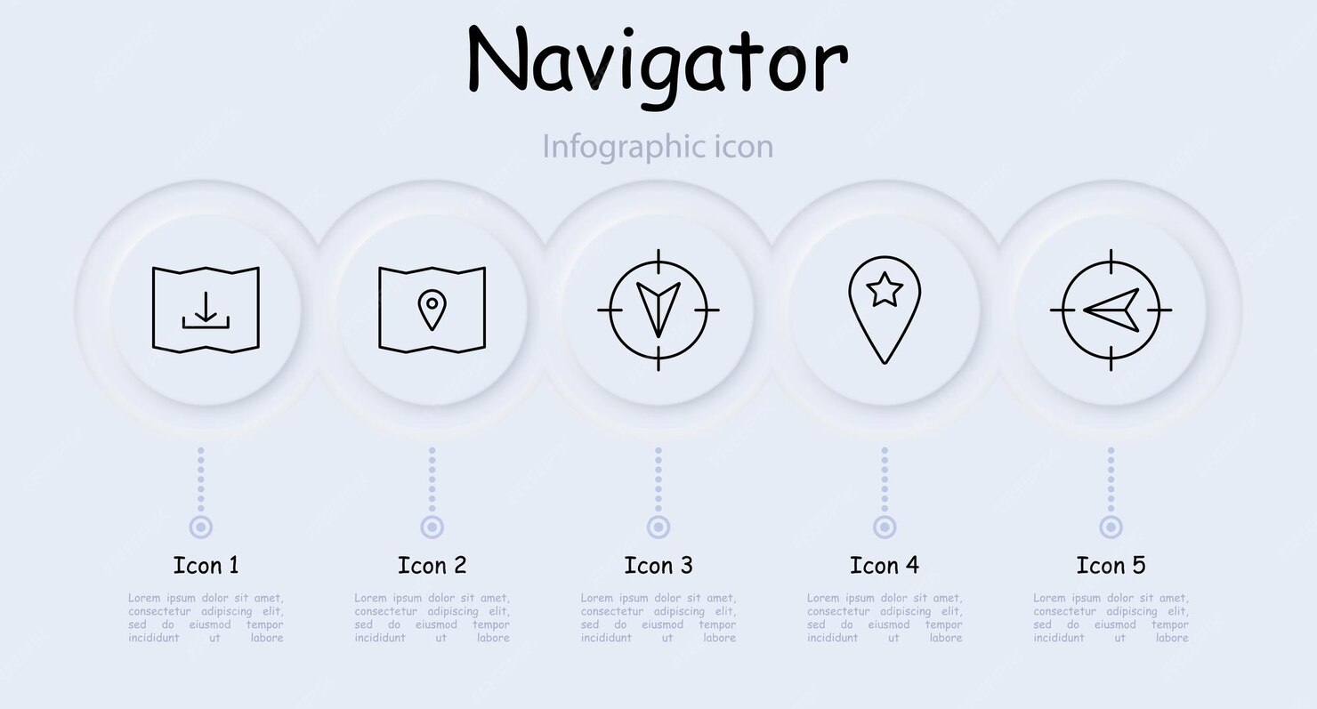 Premium Vector Navigator Set Icon B Location Pointer Mark Pointer Tip Map Cross Infographic Up