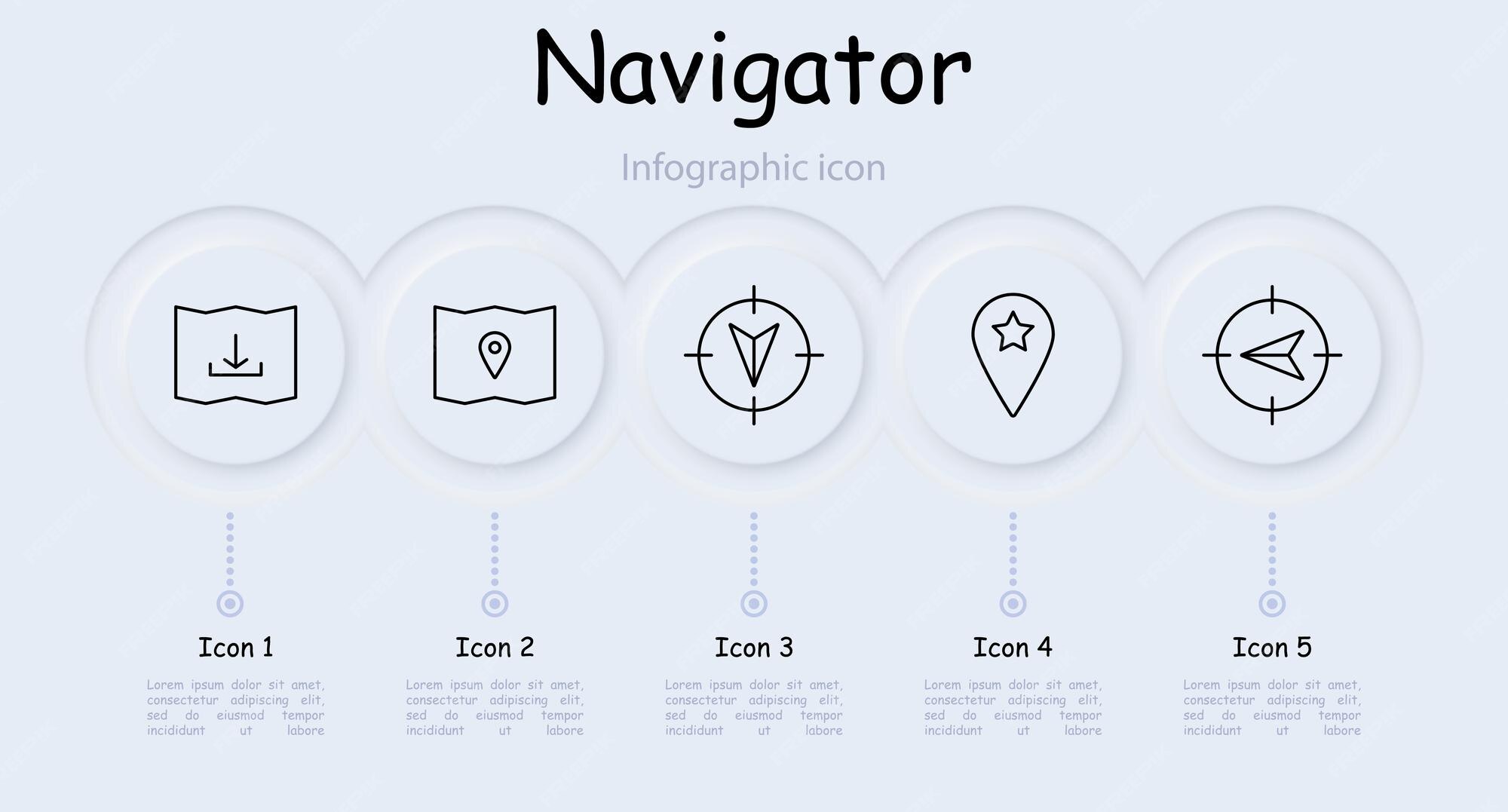 Premium Vector Navigator Set Icon B Location Pointer Mark Pointer Tip Map Cross Infographic Up