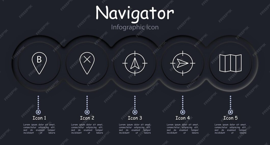 Premium Vector Navigator Set Icon B Location Pointer Mark Pointer Tip Map Cross Infographic Up