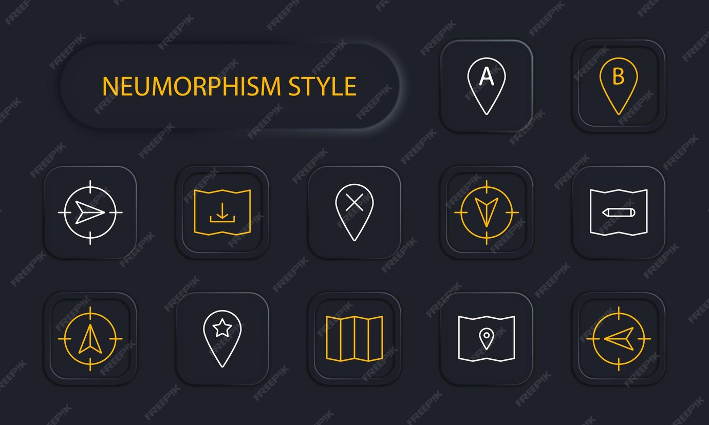 Premium Vector Navigator Set Icon B Location Pointer Mark Pointer Tip Map Cross A Up Down Left