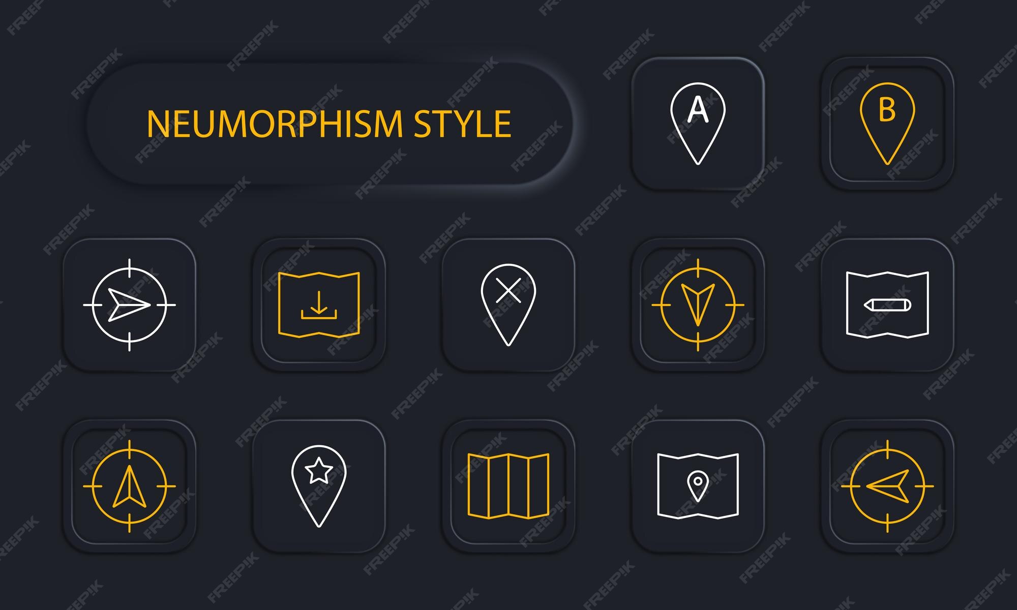 Premium Vector Navigator Set Icon B Location Pointer Mark Pointer Tip Map Cross A Up Down Left