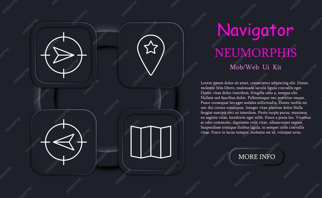 Premium Vector Navigator Set Icon B Location Pointer Mark Pointer Tip Map Cross A Up Down Left