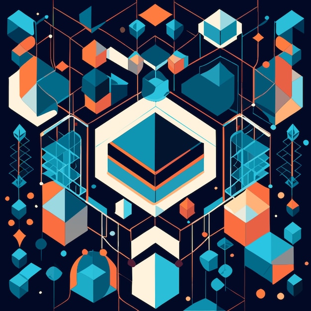 Premium Vector | Neographic geometric lines dots triangles squares ... Premium Vector | Neographic geometric lines dots triangles squares ...