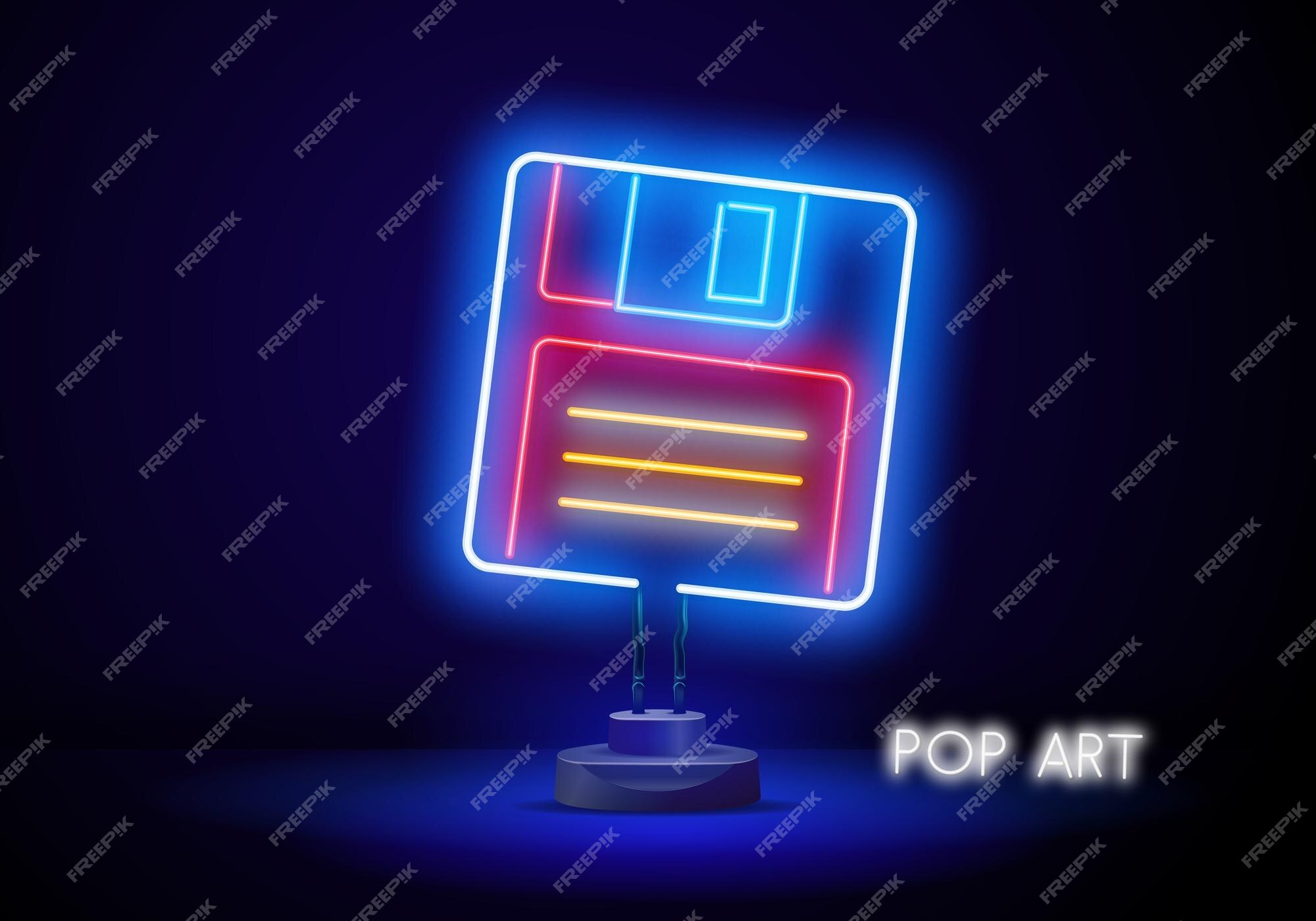 Premium Vector | Neon floppy disk icon glowing neon diskette sign ... Premium Vector | Neon floppy disk icon glowing neon diskette sign ...