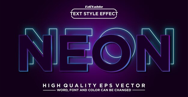 Premium Vector Neon Text Style Effect Editable