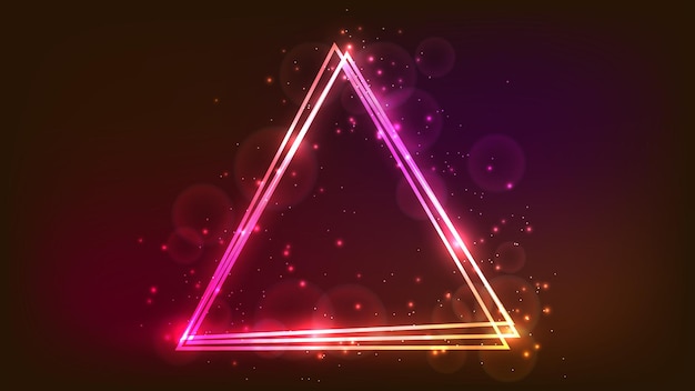 Premium Vector | Neon triangular frame with shining effects and sparkles Premium Vector | Neon triangular frame with shining effects and sparkles