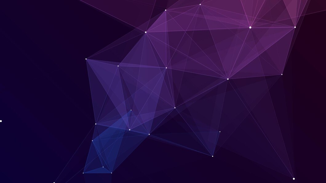 Premium Vector Network Connection Structure Abstract Blue Background With Moving Dots And