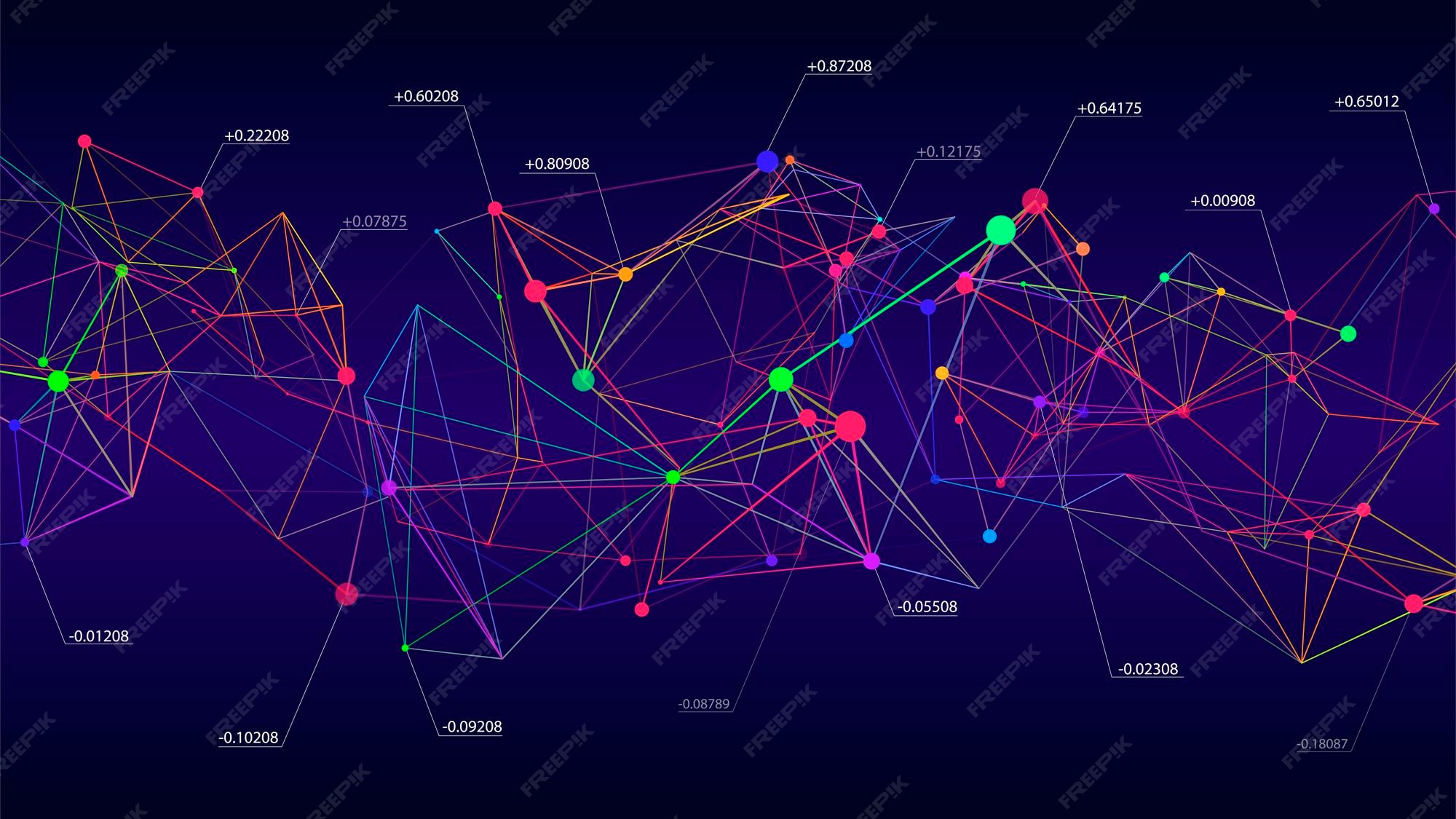ネットワーク接続構造 ブロック チェーン技術コンセプト 点と線のデジタル背景 ビッグデータの視覚化 人工知能 ベクトル図 プレミアムベクター