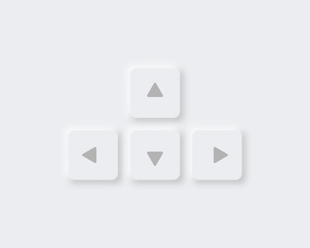 Premium Vector | Neumorfism keyboard direction arrow control buttons Premium Vector | Neumorfism keyboard direction arrow control buttons
