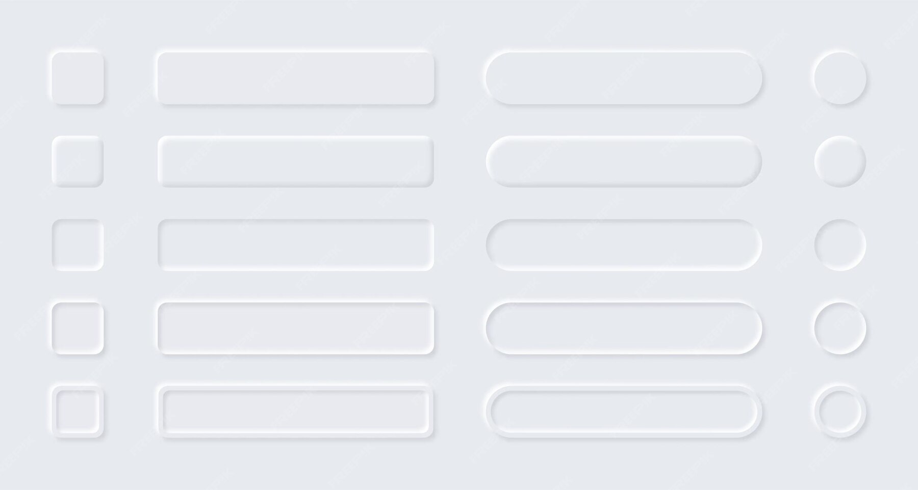 Premium Vector | Neumorphic ui buttons modern minimal web layout with input fields square or ...