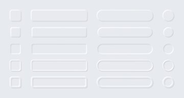 Premium Vector | Neumorphic ui buttons modern minimal web layout with input fields square or ...