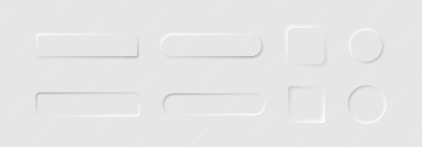 Neumorphism 버튼 디자인 모음입니다 뉴모픽 버튼 컬렉션입니다 벡터 컬렉션입니다 네오모피즘 벡터 버튼 템플릿입니다 사용자 인터페이스 벡터 그래픽입니다