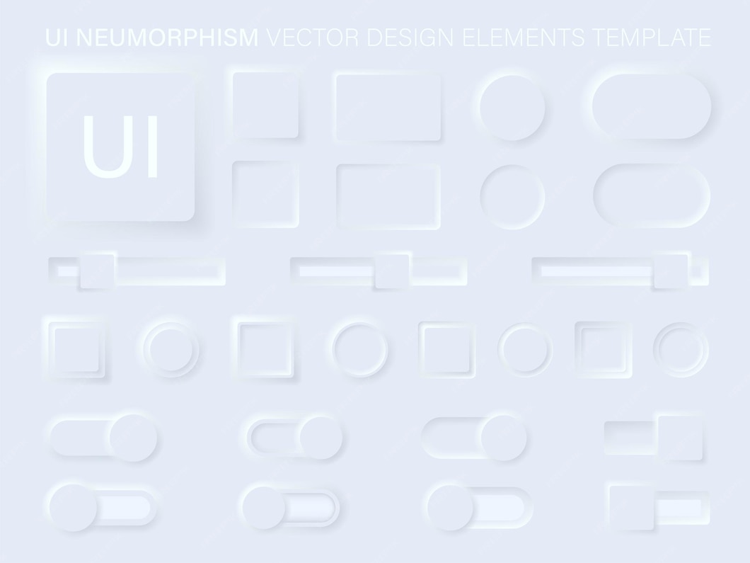Premium Vector | Neumorphism button design set. Neumorphism User interface design set ...