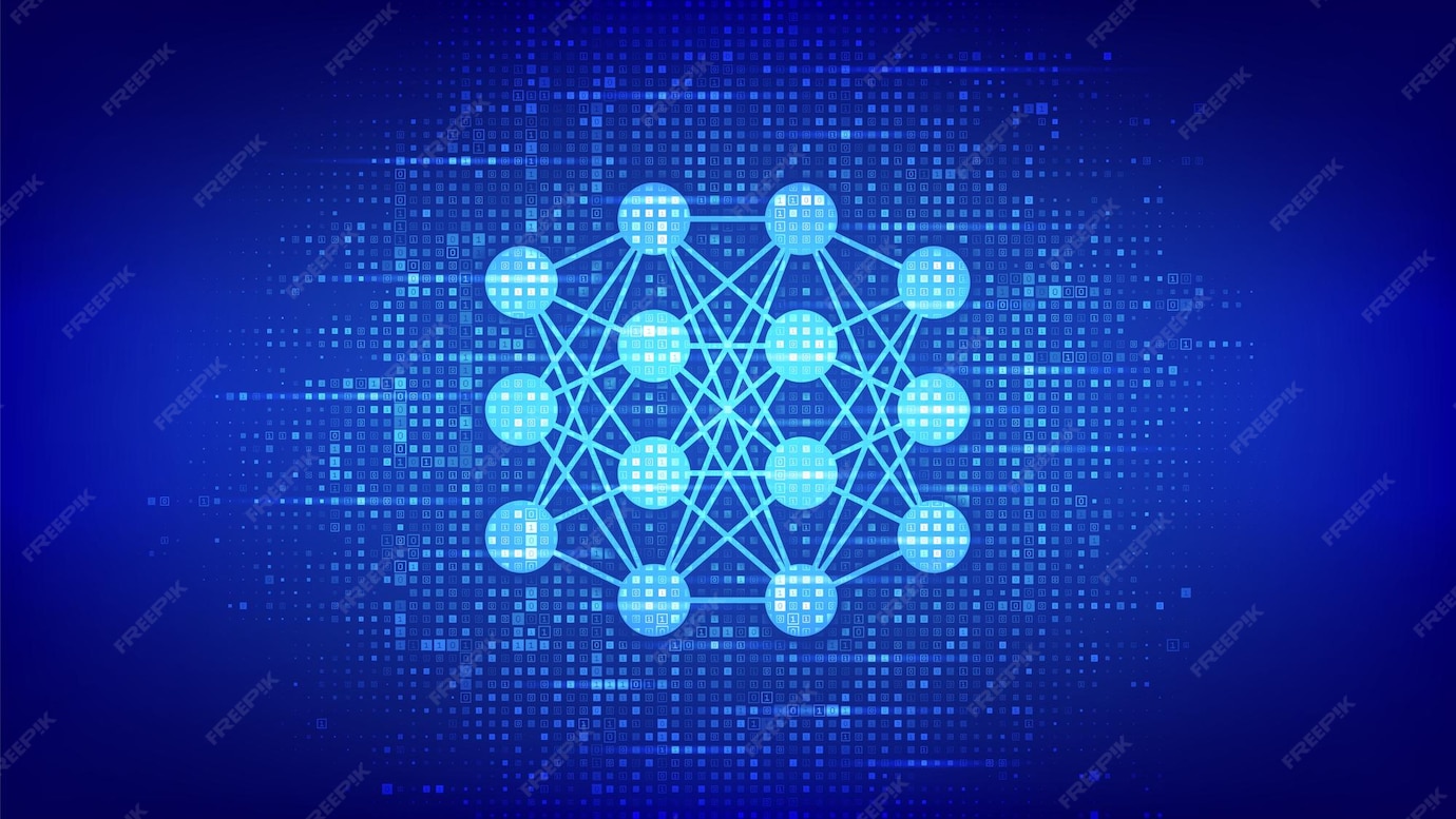 Premium Vector | Neural network icon made with binary code AI ...