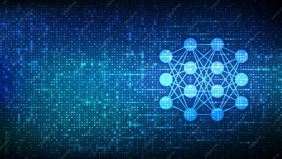 Premium Vector | Neural network icon made with binary code AI ...