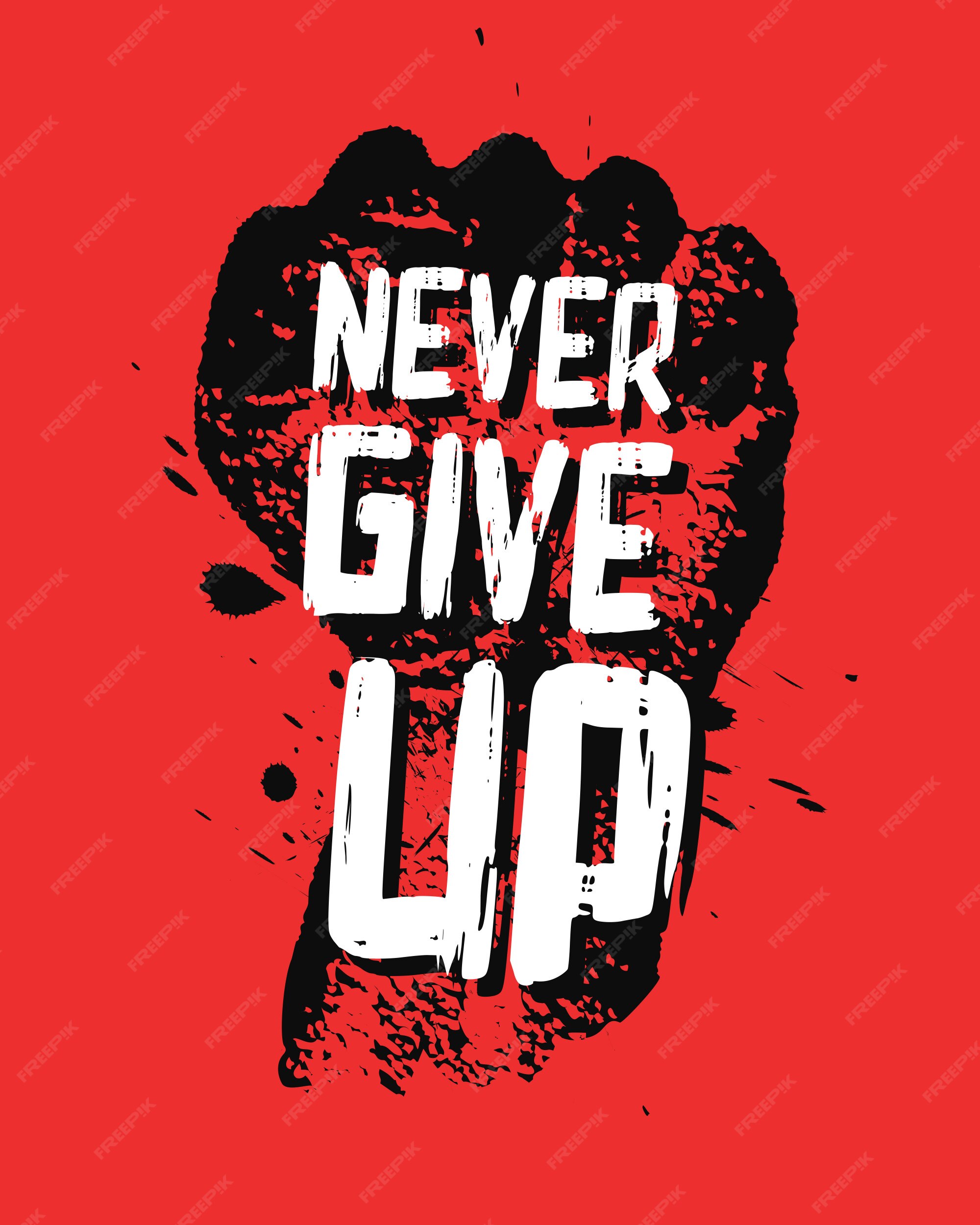 Premium Vector | Never give up motivation poster concept. Premium Vector | Never give up motivation poster concept.