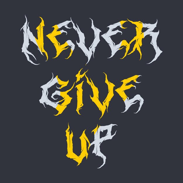 Premium Vector | Never give up typography Premium Vector | Never give up typography