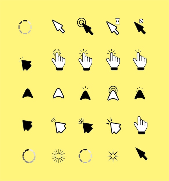 Premium Vector | New Clicks cursor or pointer vector icon Press or click Premium Vector | New Clicks cursor or pointer vector icon Press or click