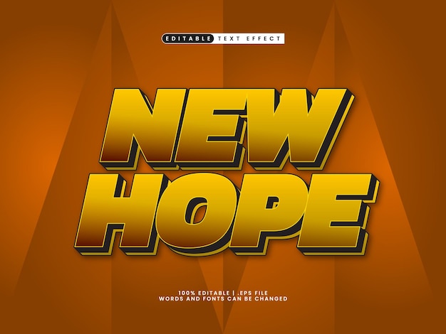 Premium Vector | New hope editable text effect in game and kids text style Premium Vector | New hope editable text effect in game and kids text style