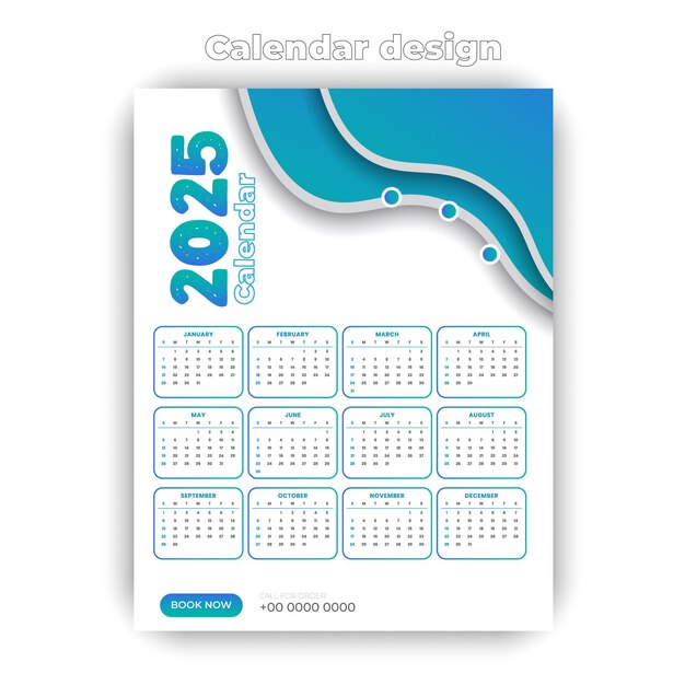 Premium Vector | New year simple calendar template Premium Vector | New year simple calendar template