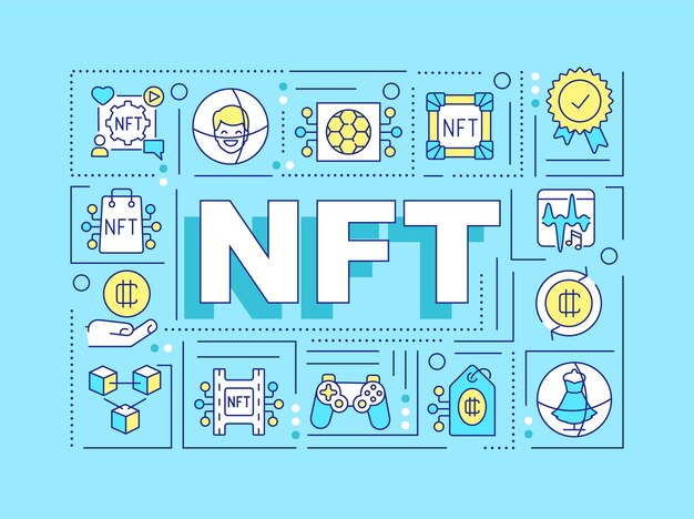 Premium Vector | Nft word concepts blue banner Premium Vector | Nft word concepts blue banner