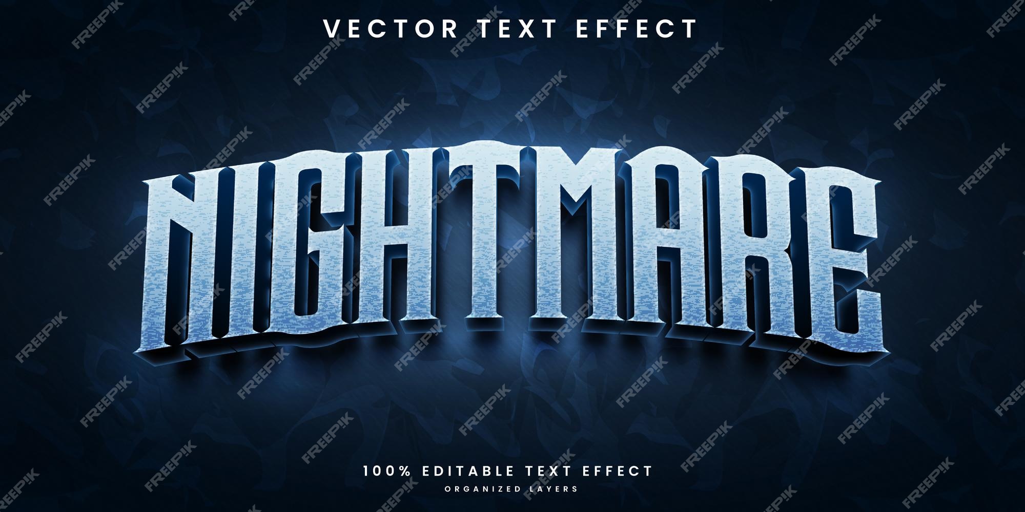 Premium Vector | Nightmare editable text effect Premium Vector | Nightmare editable text effect