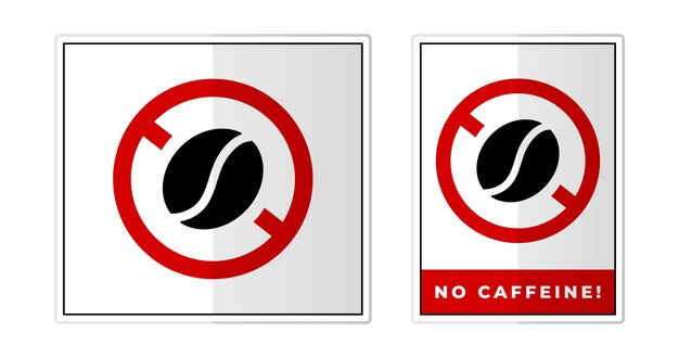 Premium Vector | No caffeine sign label symbol icon vector illustration Premium Vector | No caffeine sign label symbol icon vector illustration