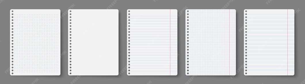 Premium Vector | Notebook line squared dot diary template notepad empty page set vector blank ...