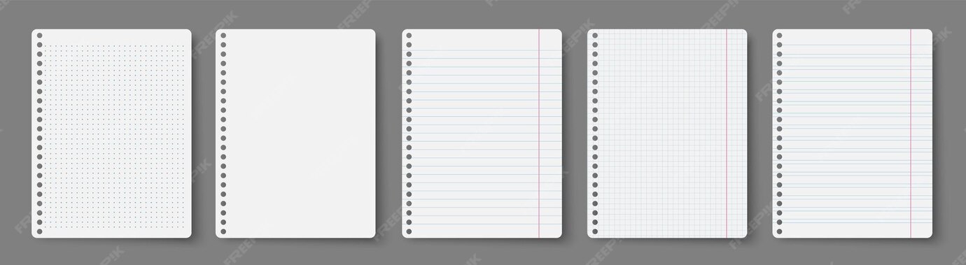 Premium Vector | Notebook line squared dot diary template notepad empty page set vector blank ...
