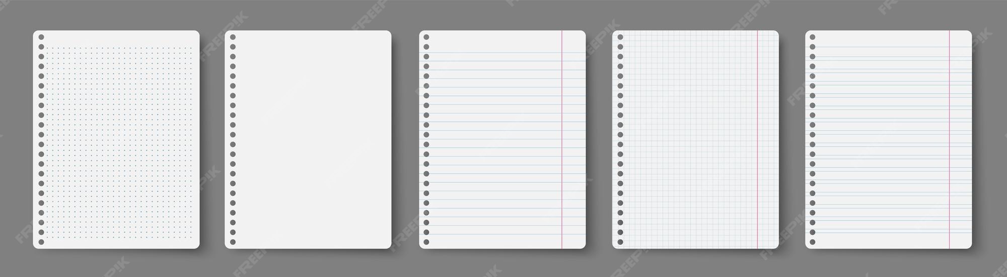 Premium Vector | Notebook line squared dot diary template notepad empty page set vector blank ...