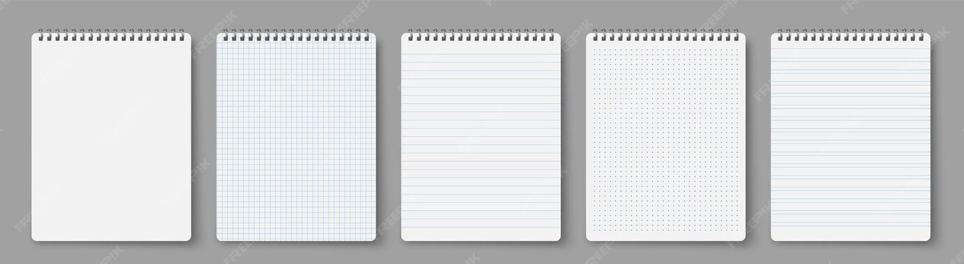 Premium Vector | Notebook line squared dot. diary template. notepad empty page set. vector blank ...