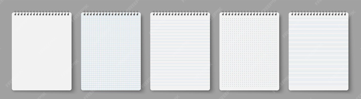 Premium Vector | Notebook line squared dot. diary template. notepad empty page set. vector blank ...