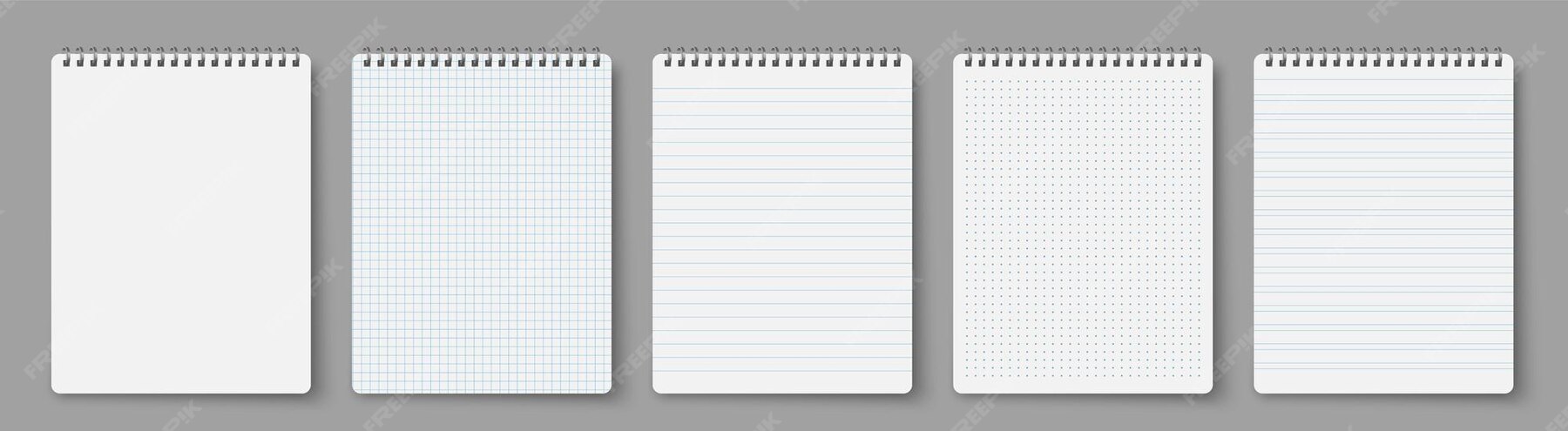 Premium Vector | Notebook line squared dot. diary template. notepad empty page set. vector blank ...