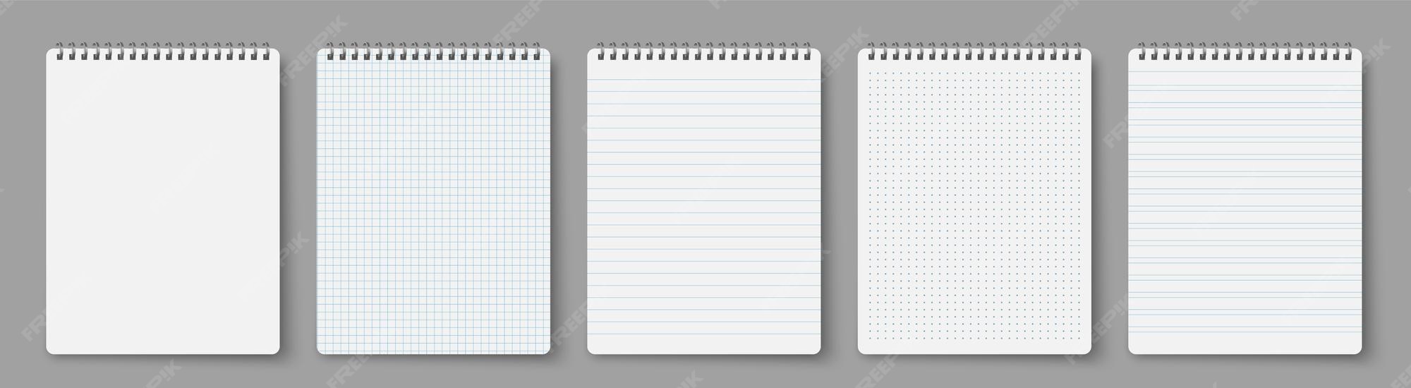 Premium Vector | Notebook line squared dot. diary template. notepad empty page set. vector blank ...