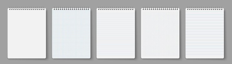 Premium Vector | Notebook line squared dot. diary template. notepad empty page set. vector blank ...