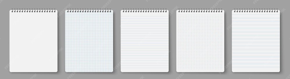 Premium Vector | Notebook line squared dot. diary template. notepad empty page set. vector blank ...