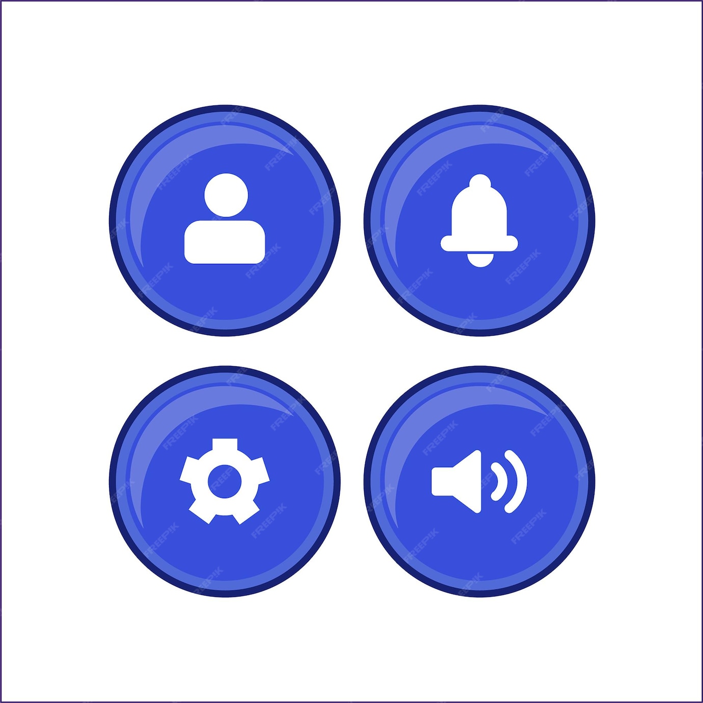 Premium Vector | Notifications buttons icons set ui ux design app ...