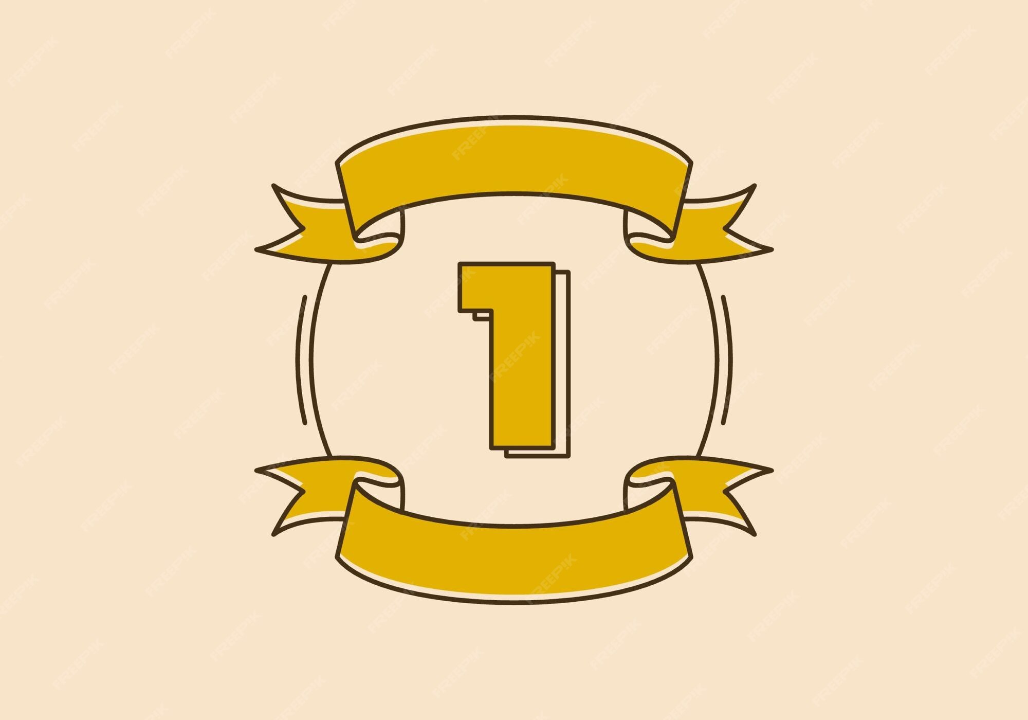 Premium Vector | Number 1 in retro frame design Premium Vector | Number 1 in retro frame design