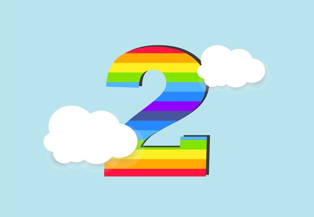 Rainbow Numbers Vectors And Illustrations For Free Download Freepik