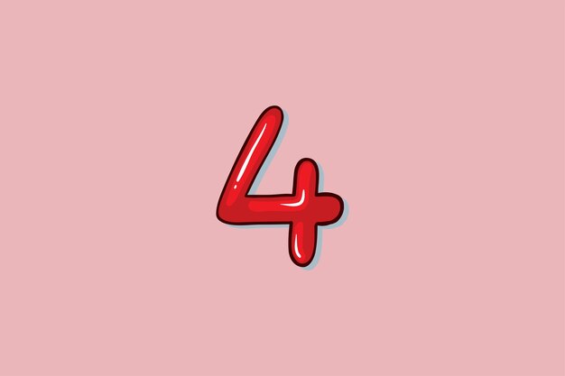 Premium Vector | Number 4 vector Premium Vector | Number 4 vector