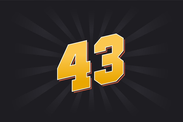 Premium Vector | Number 43 vector font alphabet yellow 43 number with ... Premium Vector | Number 43 vector font alphabet yellow 43 number with ...