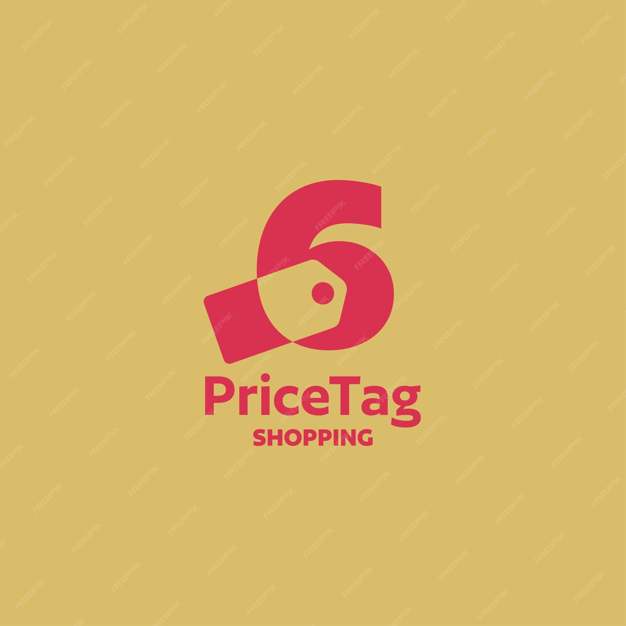 Premium Vector | Number 6 price tag logo Premium Vector | Number 6 price tag logo