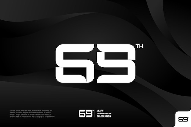 Premium Vector Number 69 Logo Icon Design 69th Birthday Logo Number