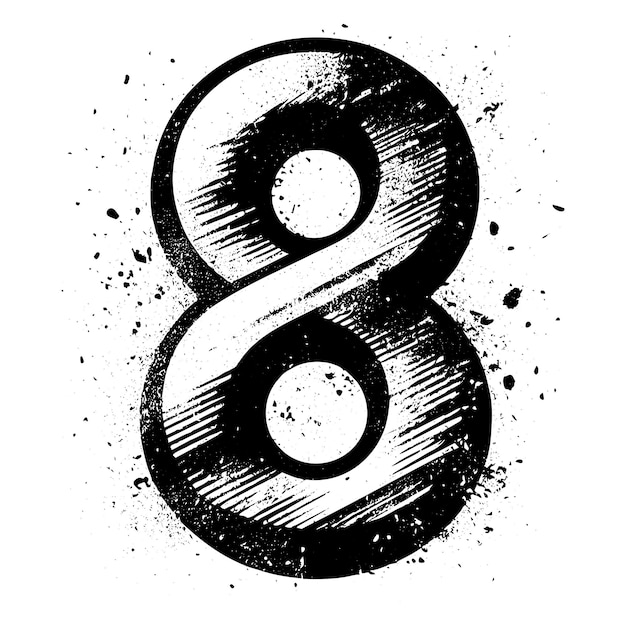 Premium Vector | Number 8 grunge distress number Vector illustration Premium Vector | Number 8 grunge distress number Vector illustration