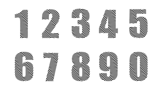 Premium Vector | Number collection with lines Premium Vector | Number collection with lines