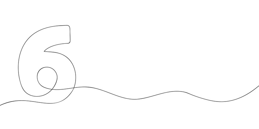 Premium Vector | A number six drawing in one line Number six vector ... Premium Vector | A number six drawing in one line Number six vector ...